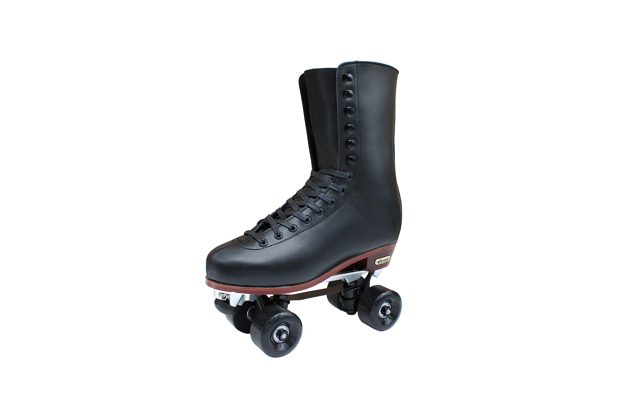 Chicago Skates Men's Premium Lifestyle Leather and Suede Lined Quad Rink Roller Derby Skate - Black - Size 10
