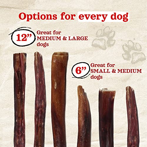 Natural Farm Power Bully Sticks Dog Chews (6β, 5-Pack), 2-in-1 Power Chews: Premium Beef Cheek Wrapped in Beef Pizzle, Long-Lasting, Great Dog Dental Treats Fro Small, Medium & Large Dogs