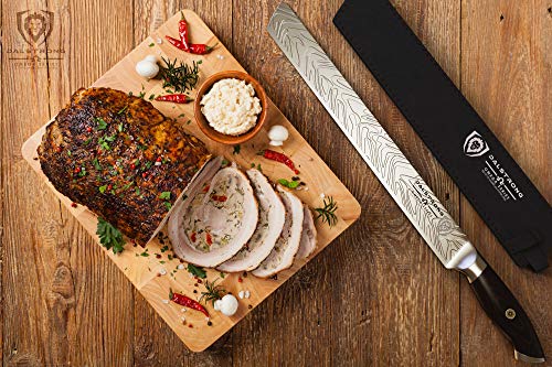 Dalstrong Slicing Knife - 12 inch Slicer - Omega Series - BD1N-V Hyper Steel Kitchen Knife - G10 Handle - Razor Sharp Knife - Carving Knife, Brisket, BBQ - Leather Sheath Included