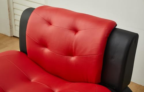 Kingway Inc Chiar Chaises Longues, 1 Seat, Black&Red