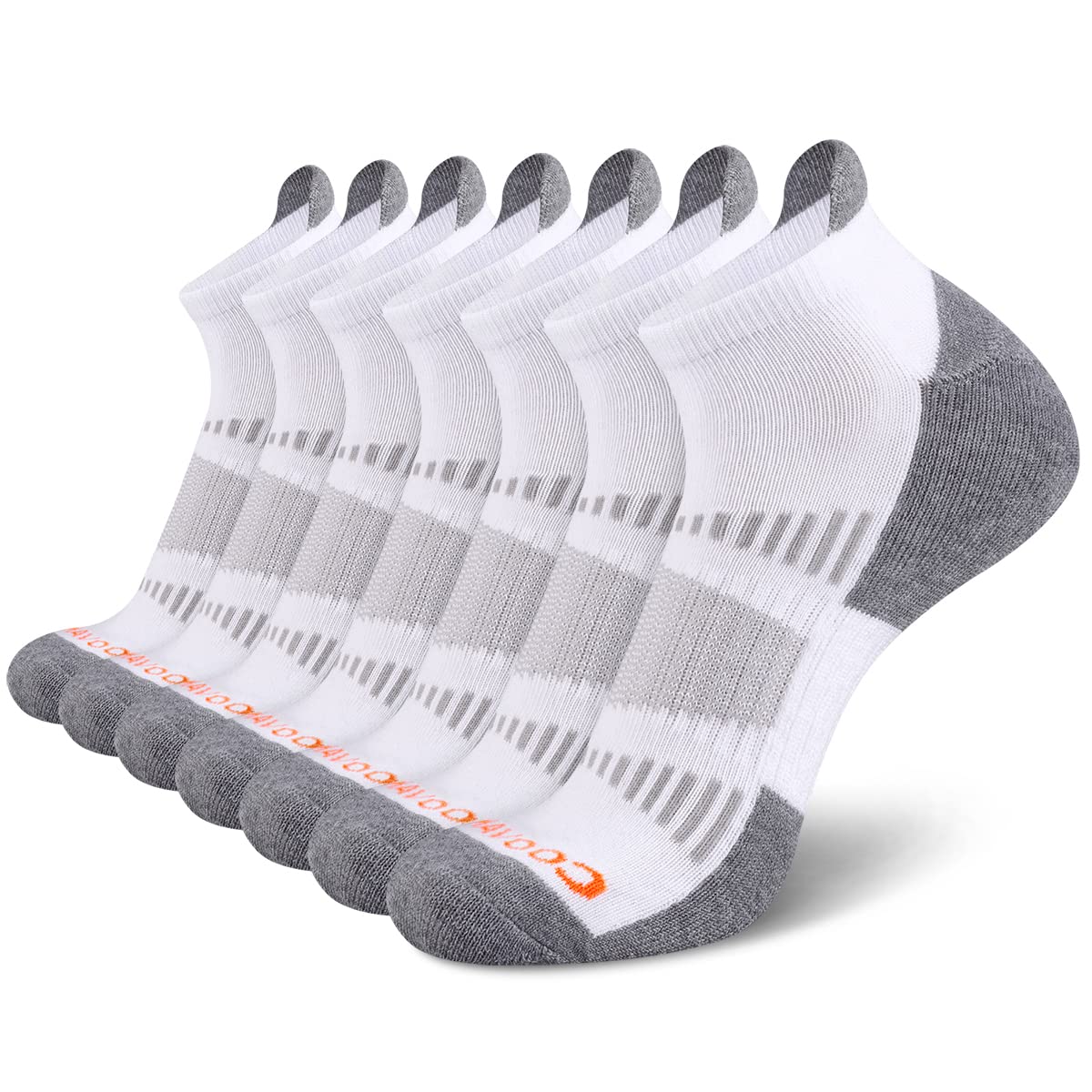 COOVAN 7 Pairs Mens Ankle Socks Athletic Low Cut Running Breathable Cushion Tab Socks