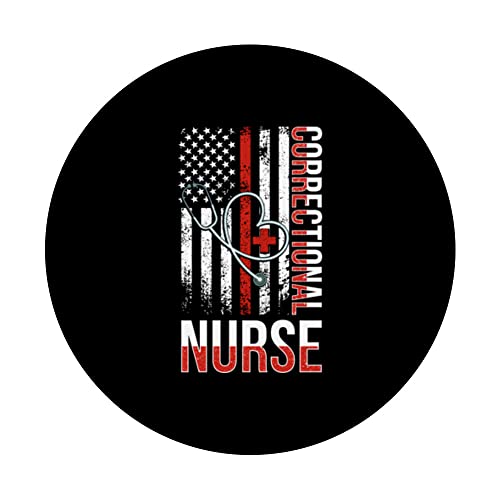 Proud Corrections Nurse US Flag Correctional Nursing PopSockets Swappable PopGrip