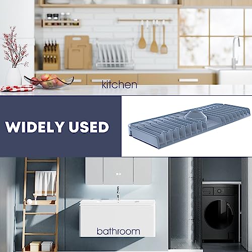 Kitchen Sink Splash Guard 17.56β Longer, Splash Guard for Sink, Kitchen Faucet Splash Guard, Fully Wrapped, Silicone Faucet Handle Drip Catcher Tray, Sink Protectors Faucet Mat for Kitchen Bathroom