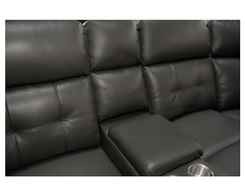 Kingway Inc Sofas, 4 Recliner Seat, Drak Gray