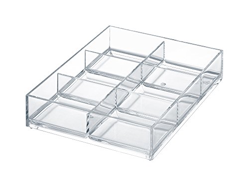 Like-It | MX-T11 | System Tray | Stackable Organizer | Drawer Organizer | A6 | 6 Divide |4.53" × 6.06" × 1.18" | Clear |
