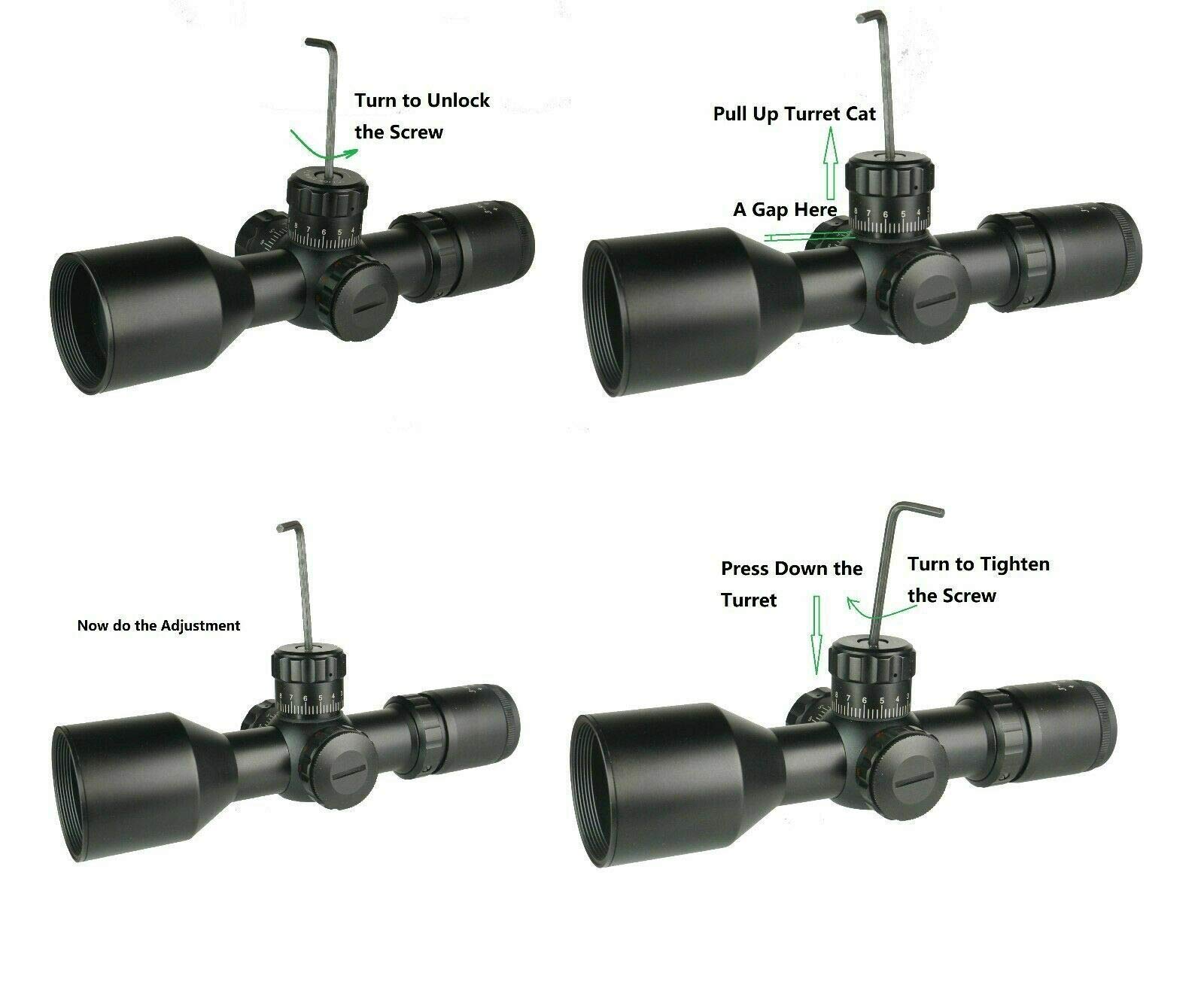 DB TAC INC Compact 3-9x42 Red and Green Color Illuminated Scope Come with Picatinny/Weaver Mount Rings