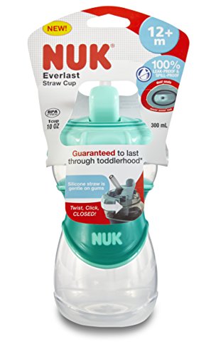 NUK Everlast Straw Sippy Cup, Green, 10oz 1pk