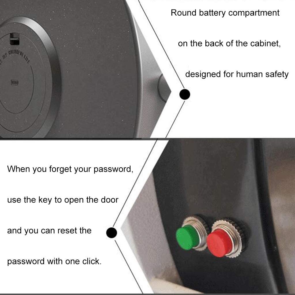 Electronic Digital Safe, Small Sized Solid Steel Security Keypad Lock Box, Jewelry Cash Money Passport Gun Cabinet, Small Safety Wall-mounted Safety Bedside Cabinet Safe (Size : 40 * 34 * 40cm) ( Colo