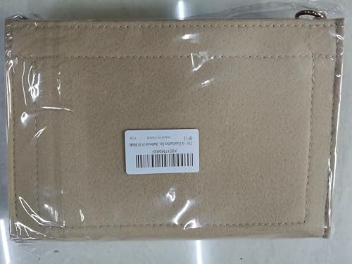 EsLuker.ly 2Pcs Felt Purse Organizer Insert with Zipper, Premium Microfiber Handbag Shaper Tote Bag Organiser Insert Fit Toiletry Pouch 26 19 - Large&Small, Khaki