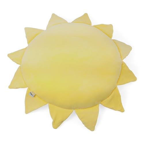 KINREX Yellow Sun Plush β Cheerful Cuddly Sun Stuffed Toy and Pillow for Kids, Bright Soft Sun Plushie, Perfect for Nursery and Playroom Decor, Measures 22 Inches