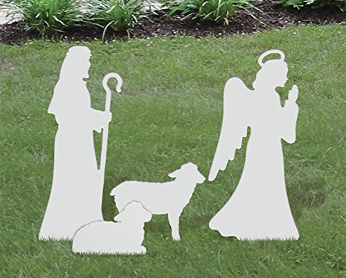 FrontYard Originals All-Weather Angel-Shepherd-Sheep Medium Nativity Add-On, Waterproof, Made in USA, 29 inches Tall, Durable Material, Simple Assembly, Easy Storage, Yard Nativity Add-On Set.
