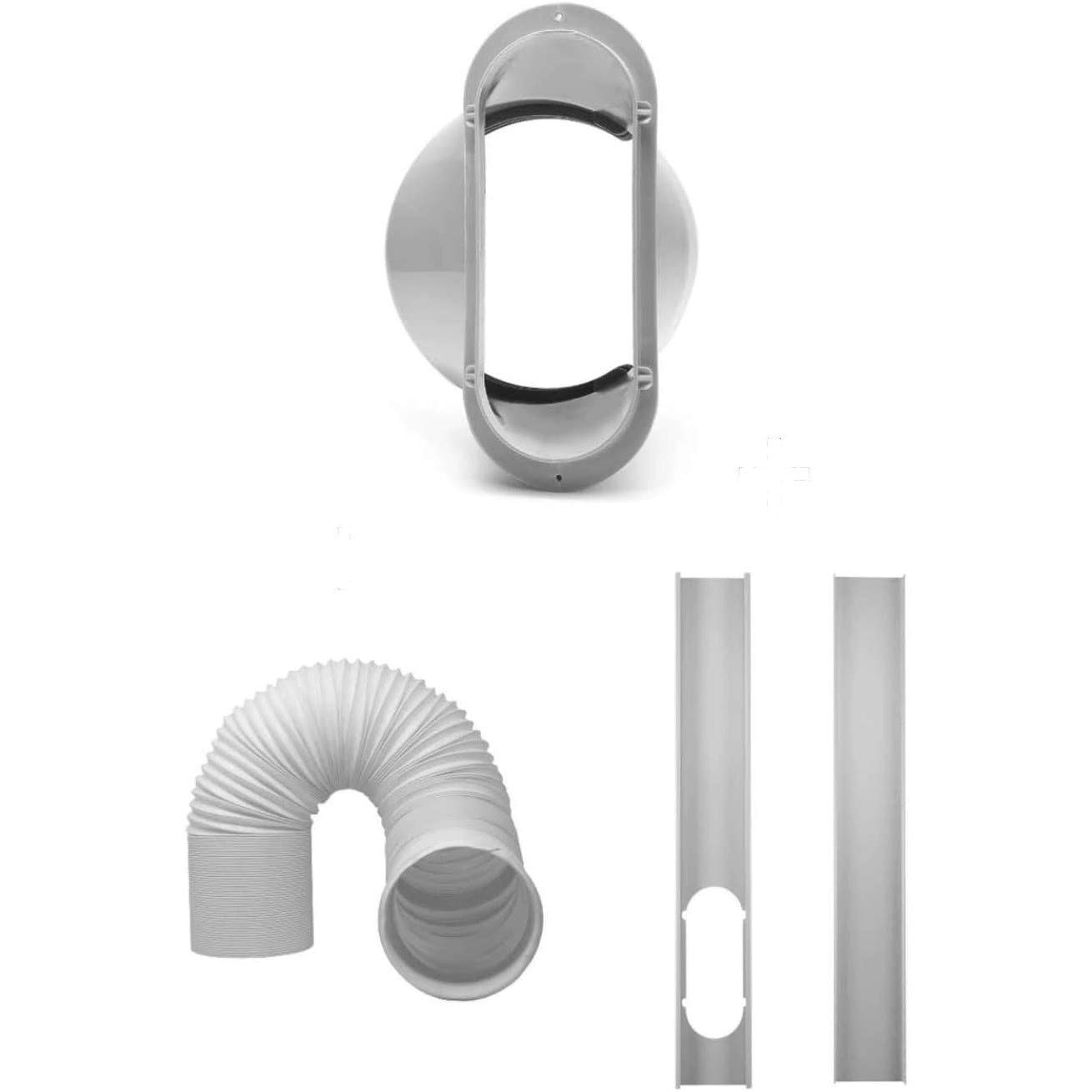 dezirZJjx Air Conditioner Accessories, 2Pcs Window Slide Kit Plate +5.9'' Window Adapter Tube Connector +5.90" Exhaust Hose for Portable Air Condition