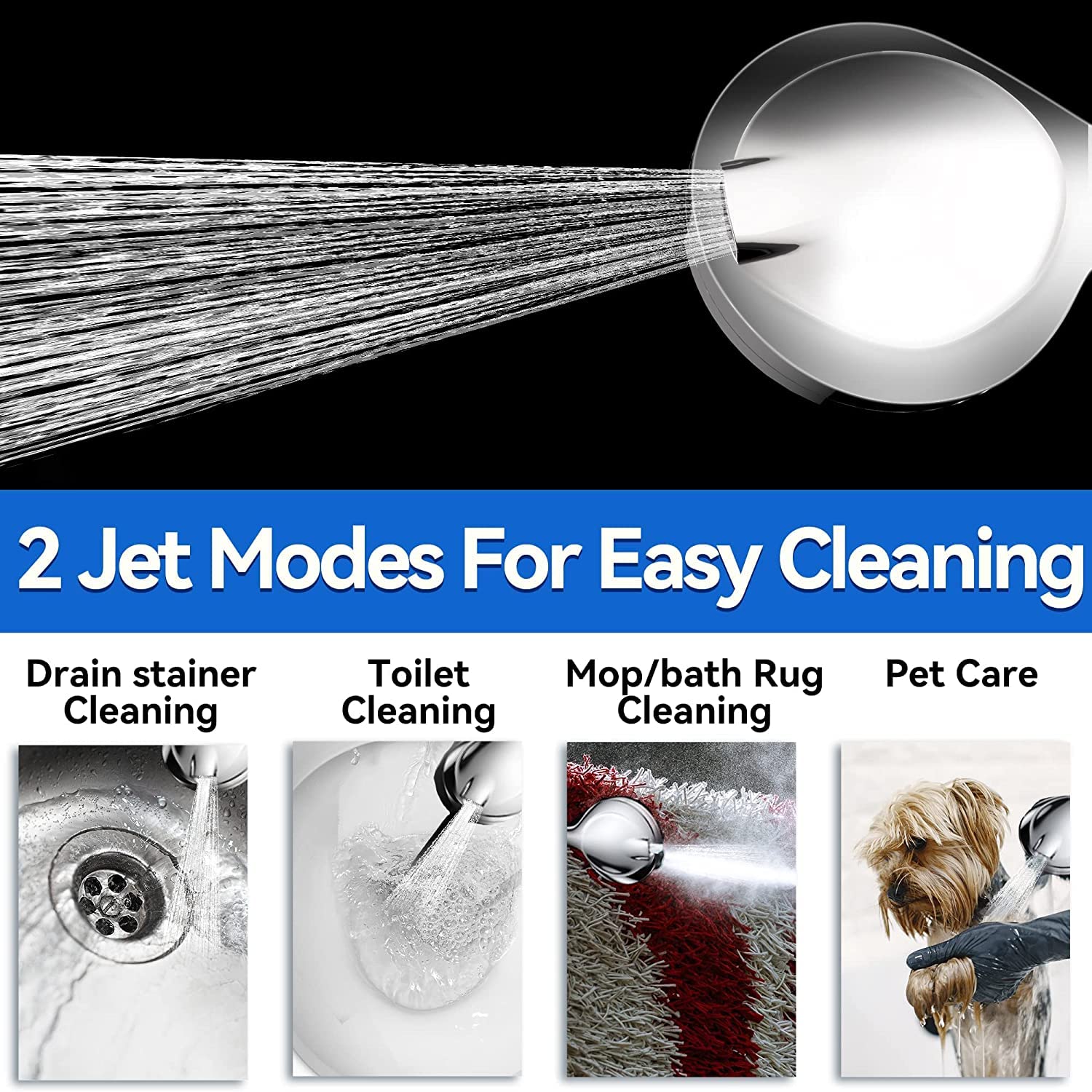 Filtered Shower Head with Handheld, Likense 10 Modes Spray Combo High Pressure Detachable Water Softener Showerhead with 60’’ Hose, Minerals Stones Replacement Filters for Hard Water