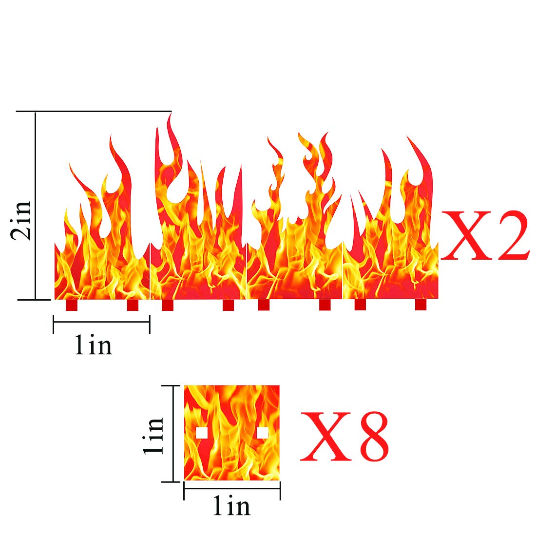 Wall of Fire Miniature (Set of 8) Spell Effects Flame Terrain for D&D, Dungeons and Dragons, Pathfinder and Other Tabletop RPG