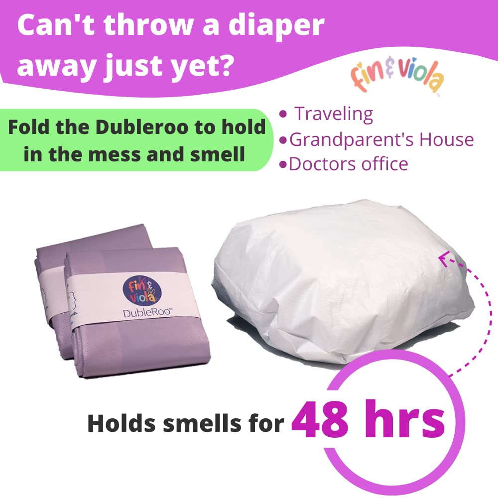 Fin & Viola DubleRoo - 2 in 1 Portable Diaper Changing Pad for Baby - Waterproof Baby Changing Pads for Travel and Changing Table Pads - 16 x 26 (12-Count)