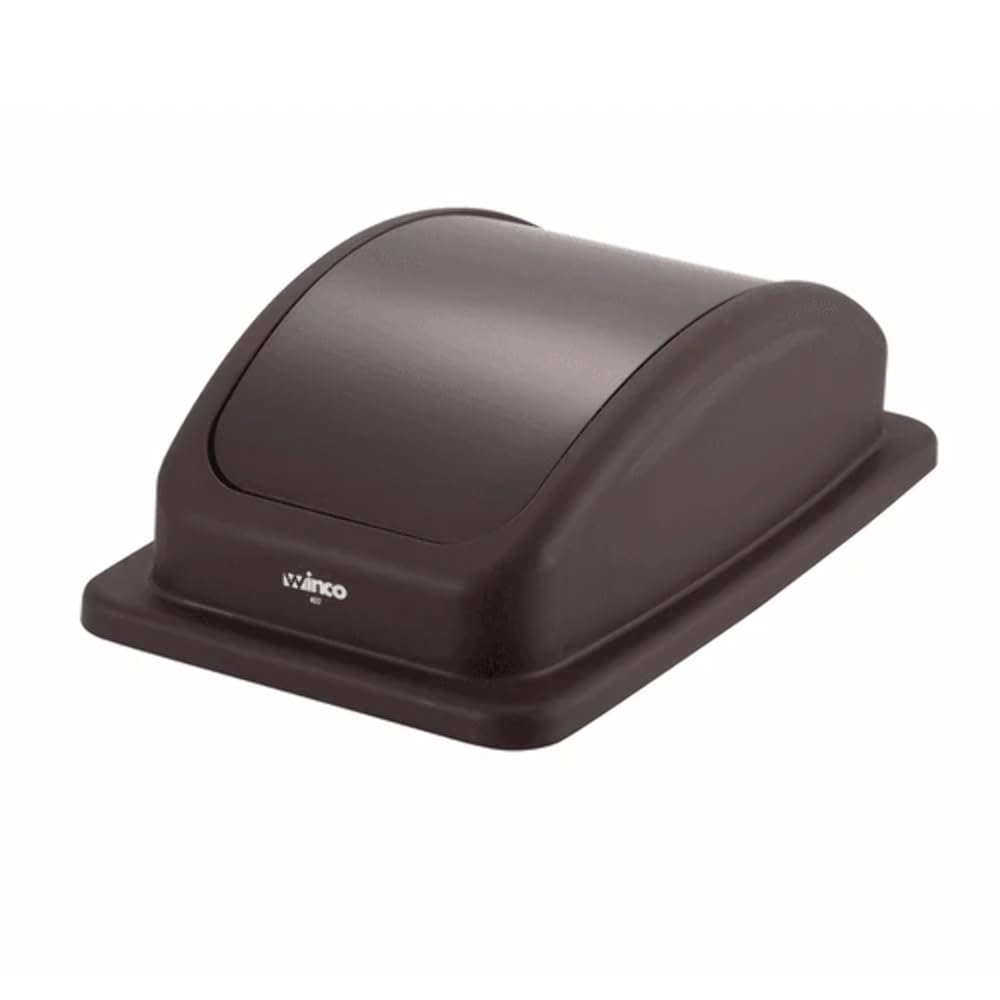 Winco Cover for PTC-23B, Medium, Brown, Plastic, Manual-Lift, Trash Can