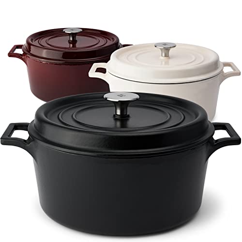 KIVY 6 QT Dutch Oven Pot with Lid for Bread Baking and Cooking - Enameled Cast Iron Dutch Oven with Lid Cast Iron - Bread Dutch Oven - Dutch Ovens with Lids - Dutch Pot - Cocotte - Enamel Dutch Oven