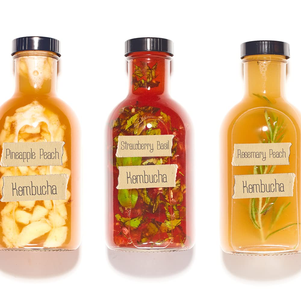 Kombucha Airtight Re-usable Secondary Fermentation Lids 8pk | Fits most store-bought Kombucha Bottles & Most Growlers | 38mm polyseal cap | Rust free