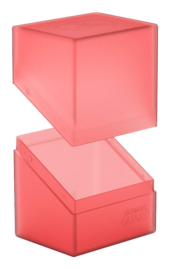 Ultimate Guard Boulder 80+, Deck Case for 80 Double-Sleeved TCG Cards, Ruby, Secure & Durable Storage for Trading Card Games, Soft-Touch Finish