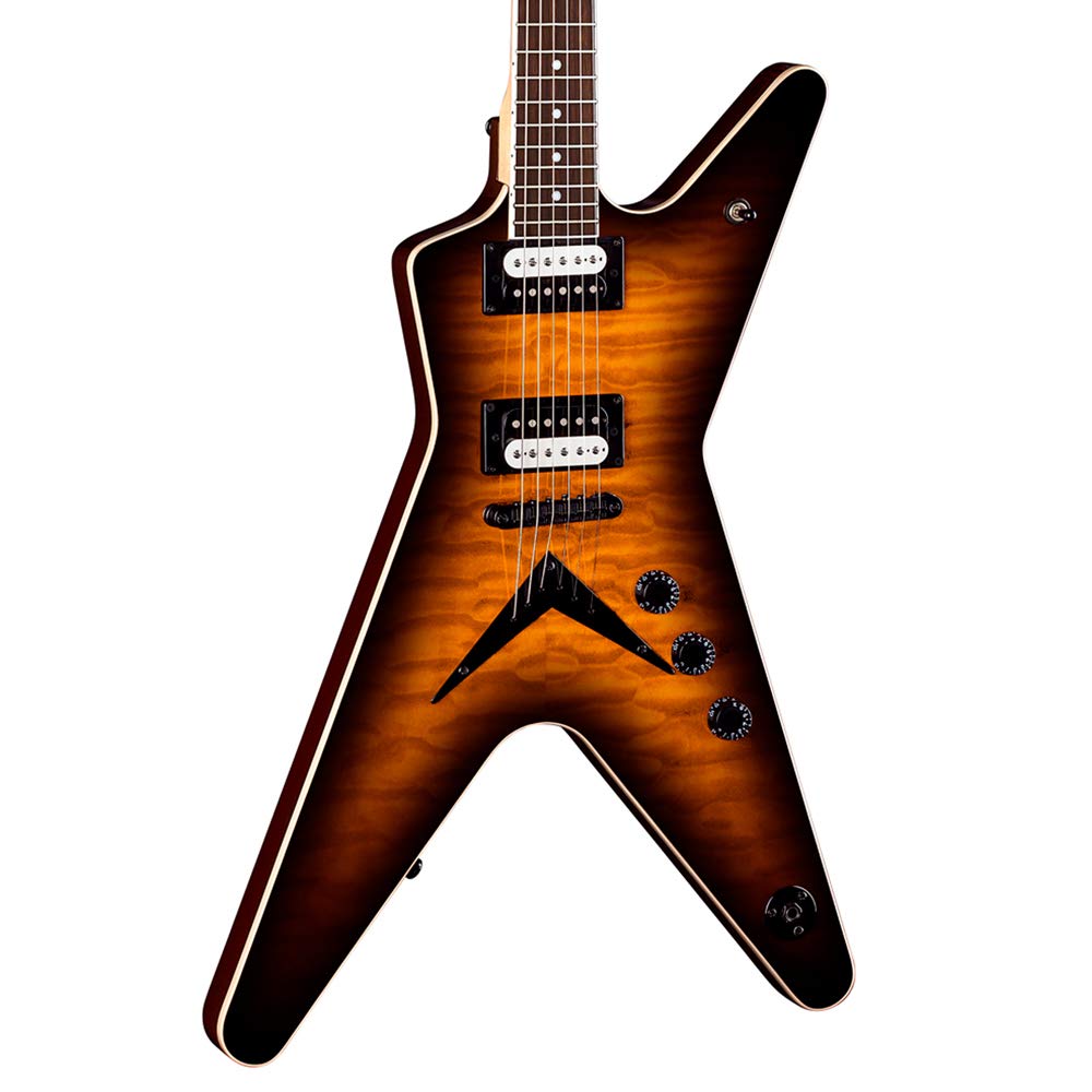 Dean Guitars 6 String MLX Quilt Maple Electric Guitar, Trans Brazilia, Right, QM TBZ