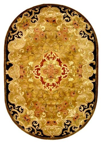 SAFAVIEH Classic Collection 8' Round Gold / Cola CL234B Handmade Traditional Oriental Premium Wool Area Rug