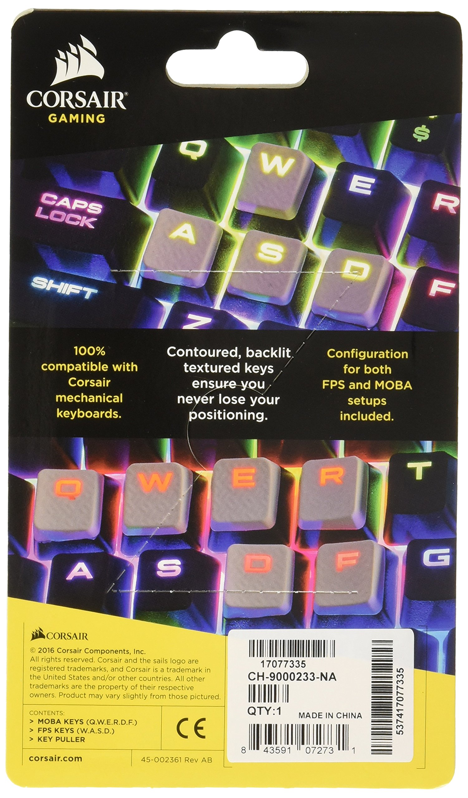 CORSAIR Gaming Performance FPS MOBA Keycap Kit – for Mechanical Keyboards – Include Key Puller - White