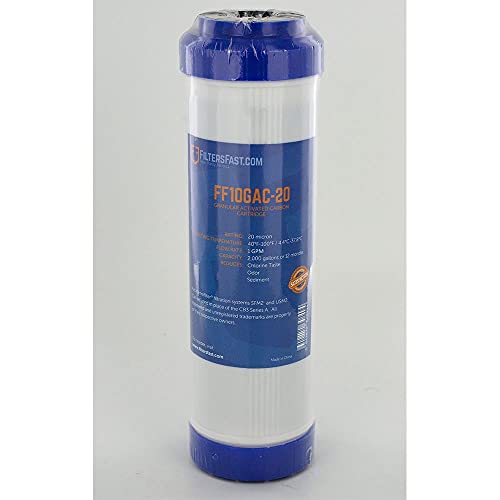 Filters Fast FF10GAC-20 Compatible Replacement for Pentek GAC-10 Carbon Water Filter Cartridge 2.87x9.75 inch