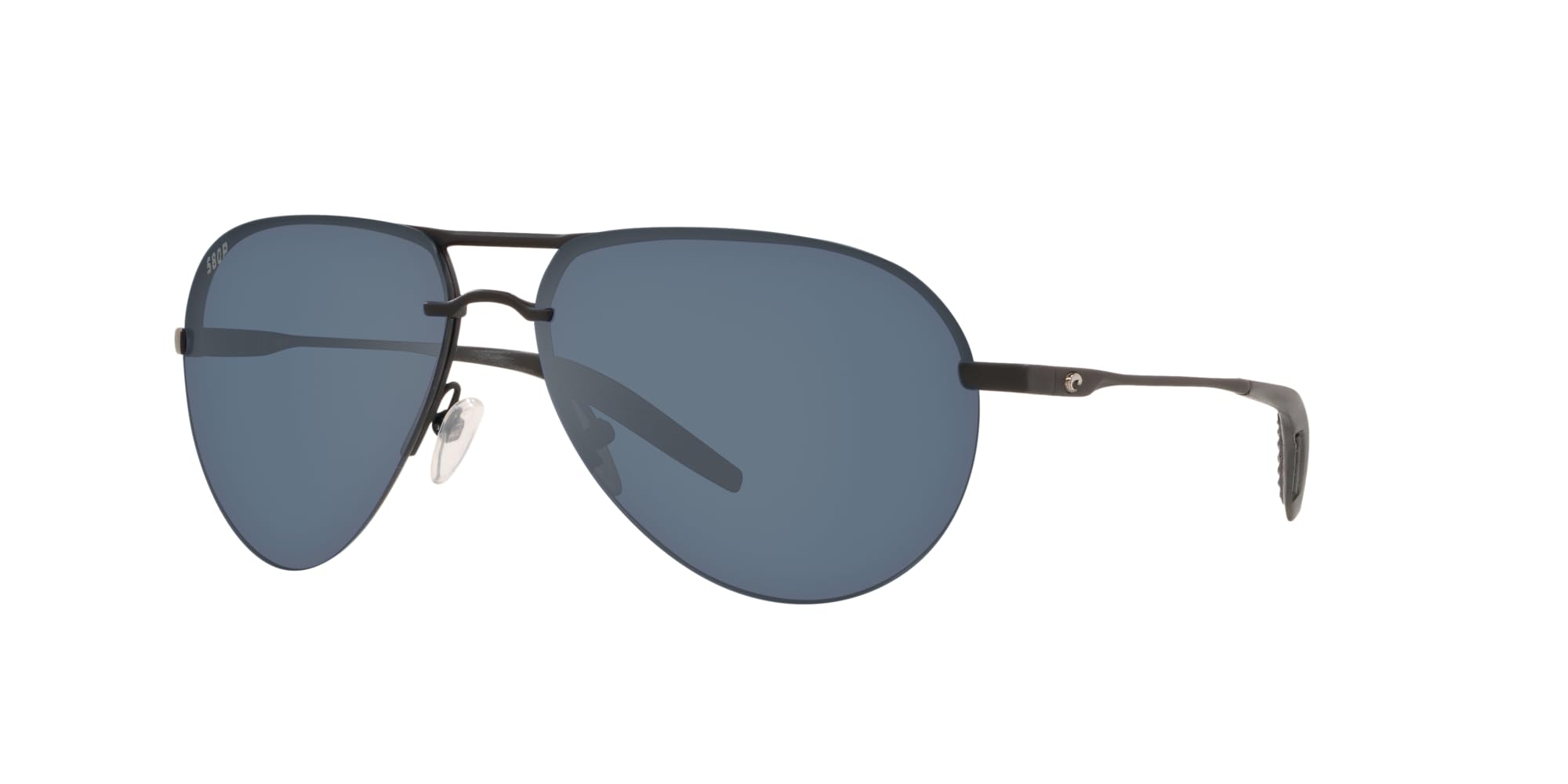 Costa Del Mar Mens Helo Aviator Sunglasses, Matte Black/Grey Polarized-580P, 61 mm