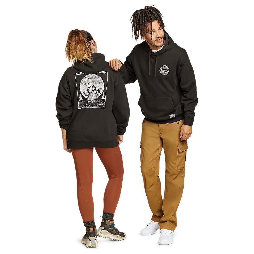 Eddie Bauer EB Signature Long-Sleeve Graphic Pullover Hooded Sweatshirt, Vapour, Large