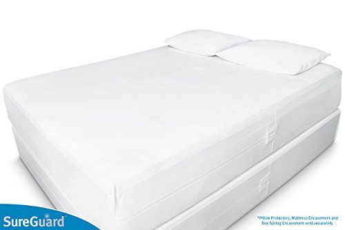 Queen Size SureGuard Box Spring Encasement - 100% Waterproof, Bed Bug Proof, Hypoallergenic - Premium Zippered Six-Sided Cover