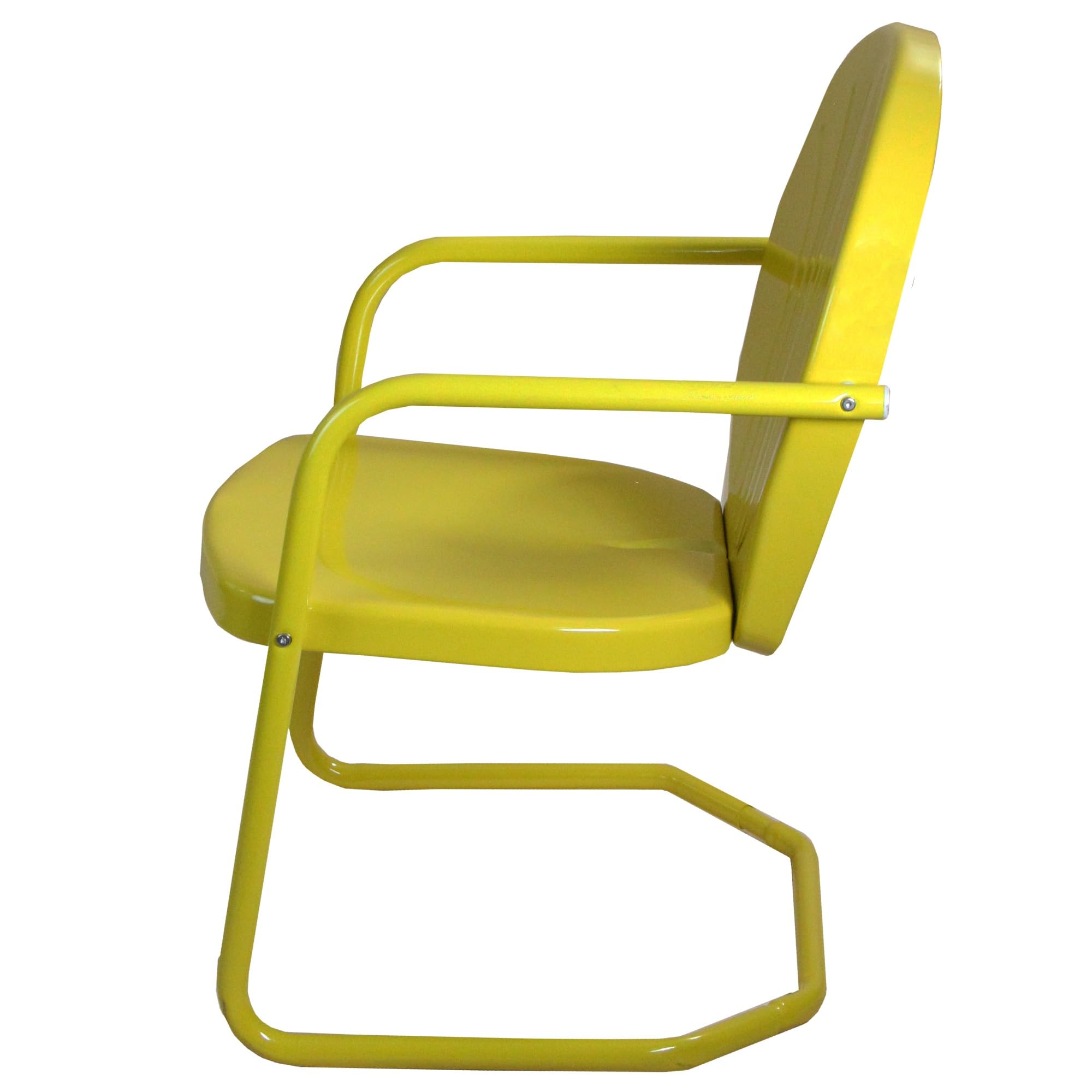 Northlight 34-Inch Outdoor Retro Tulip Steel Armchair, Yellow