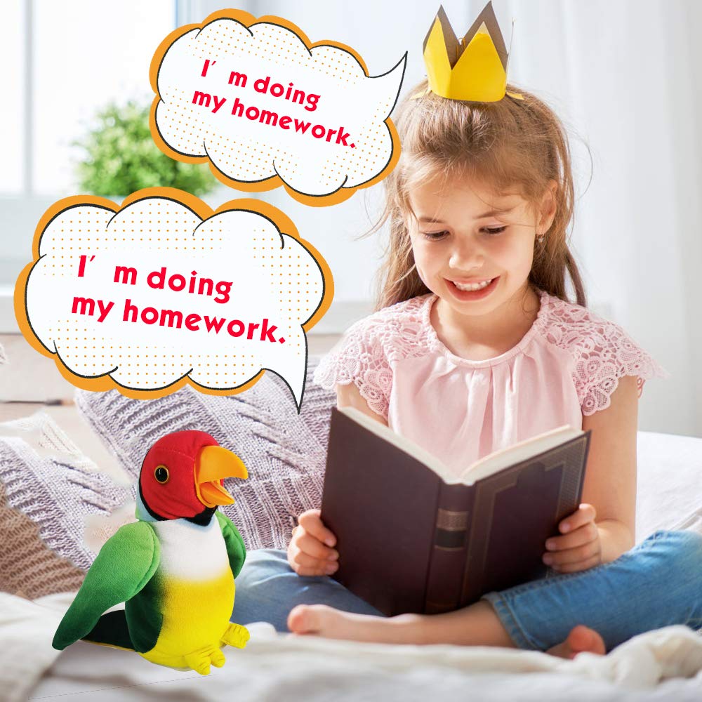 WEofferwhatYOUwant Talking Plush Parrot - Interactive Voice Activated. Your Stuffed Parrot Repeats Exactly What You Say. Fun Entertainment for All