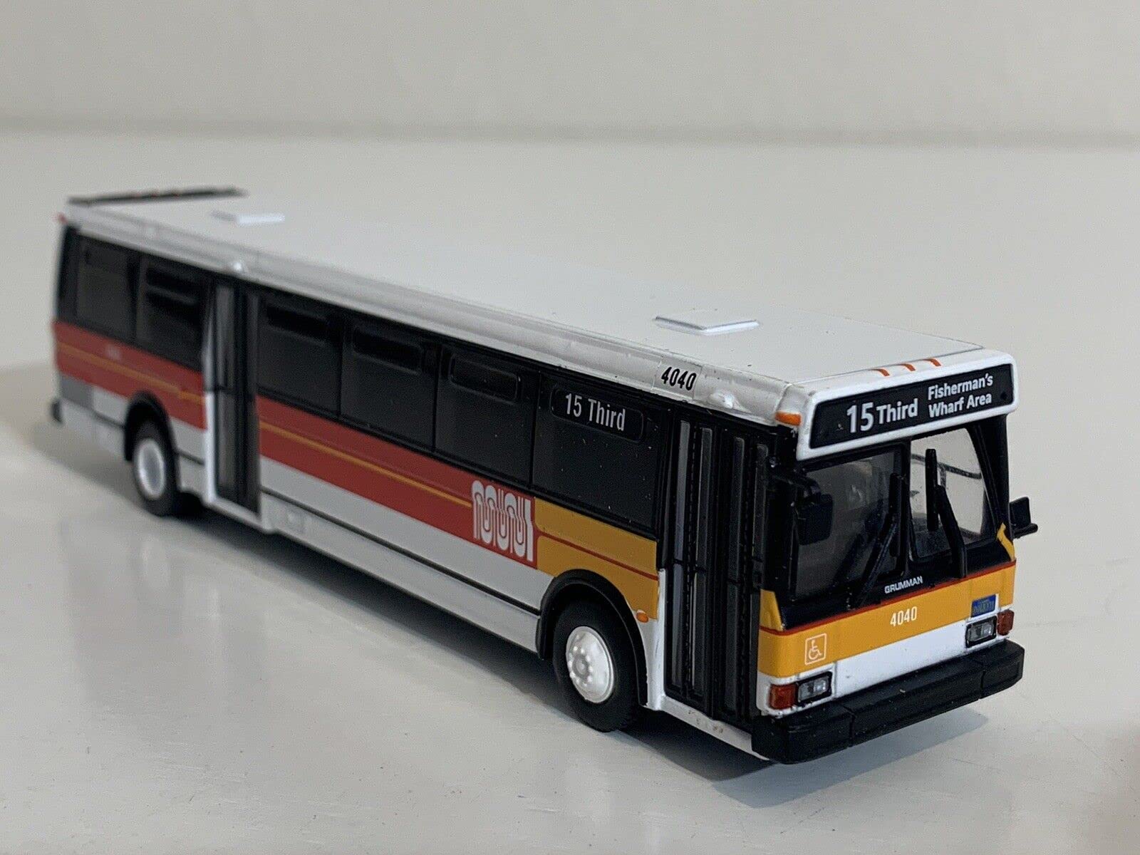 Grumman 870 Transit Bus-Muni, San Francisco California Iconic Replicas 1/87 Scale New in The Box 5" Long
