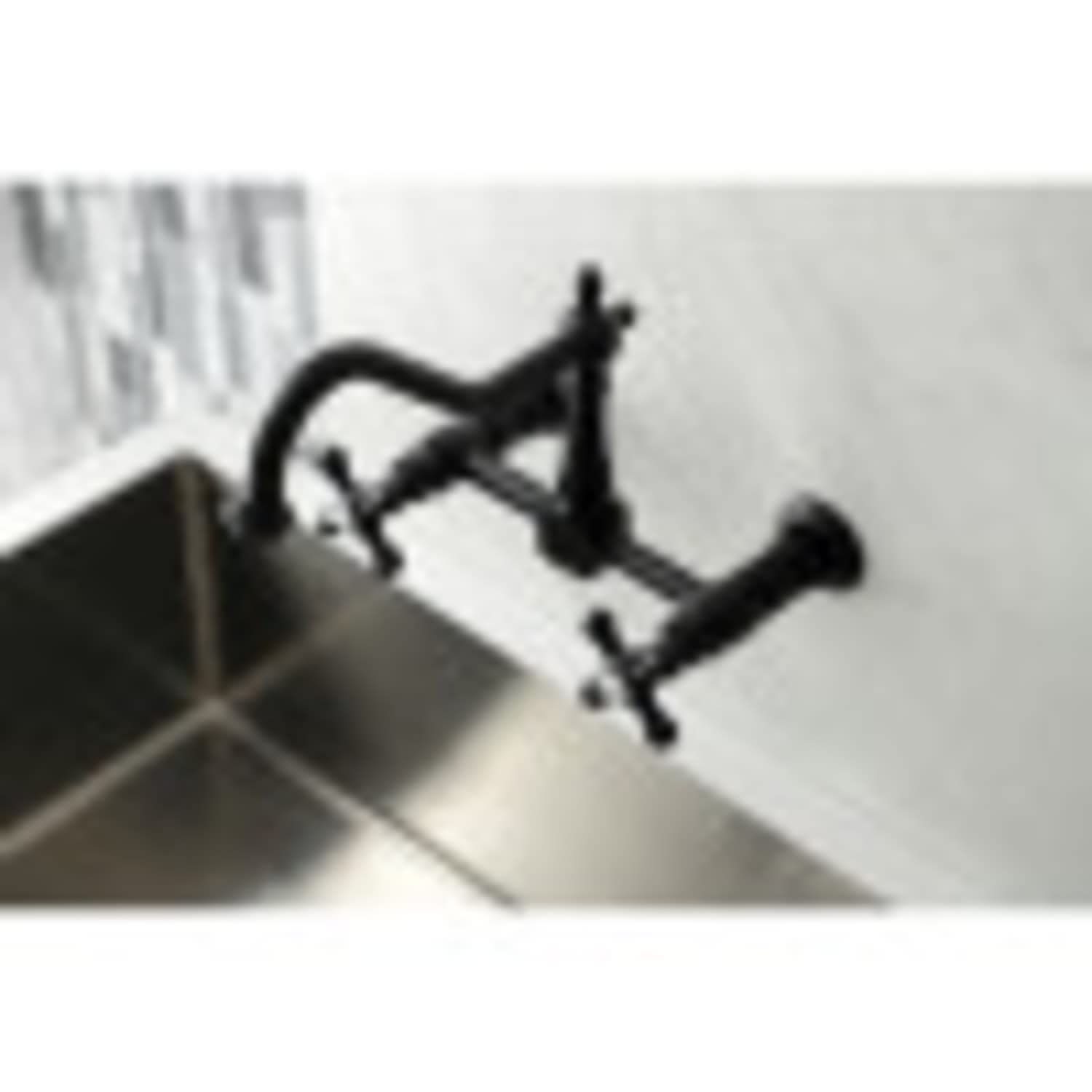 Kingston Brass KS1241AX Heritage Bridge Kitchen Faucet, 8-1/2", Polished Chrome