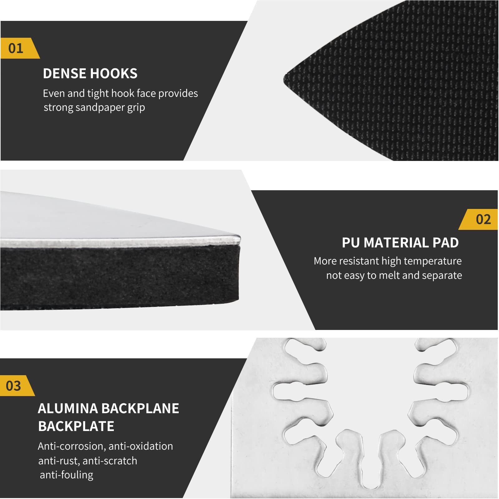 Finger Sanding Pad, 4 Pack Finger Oscillating Multi Tool Sanding Disc Sanding Sheet Set for Wood or Other Material Surface Polishing Compatible with Bosch Dremel Makita Milwaukee Rockwell Ryobi