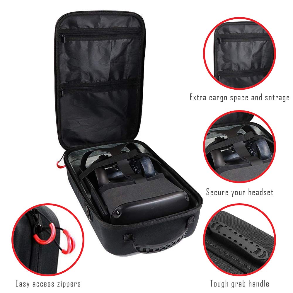 Deco Gear Protective All-in-One Hard Travel Case for Oculus Quest 2 VR Headset and Controllers