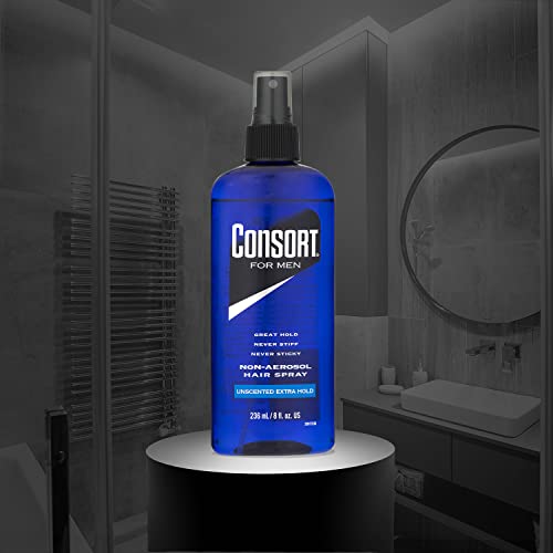 Consort Extra Hold Non-Aero Hair Spray Pump, Unscented, 8 Ounce