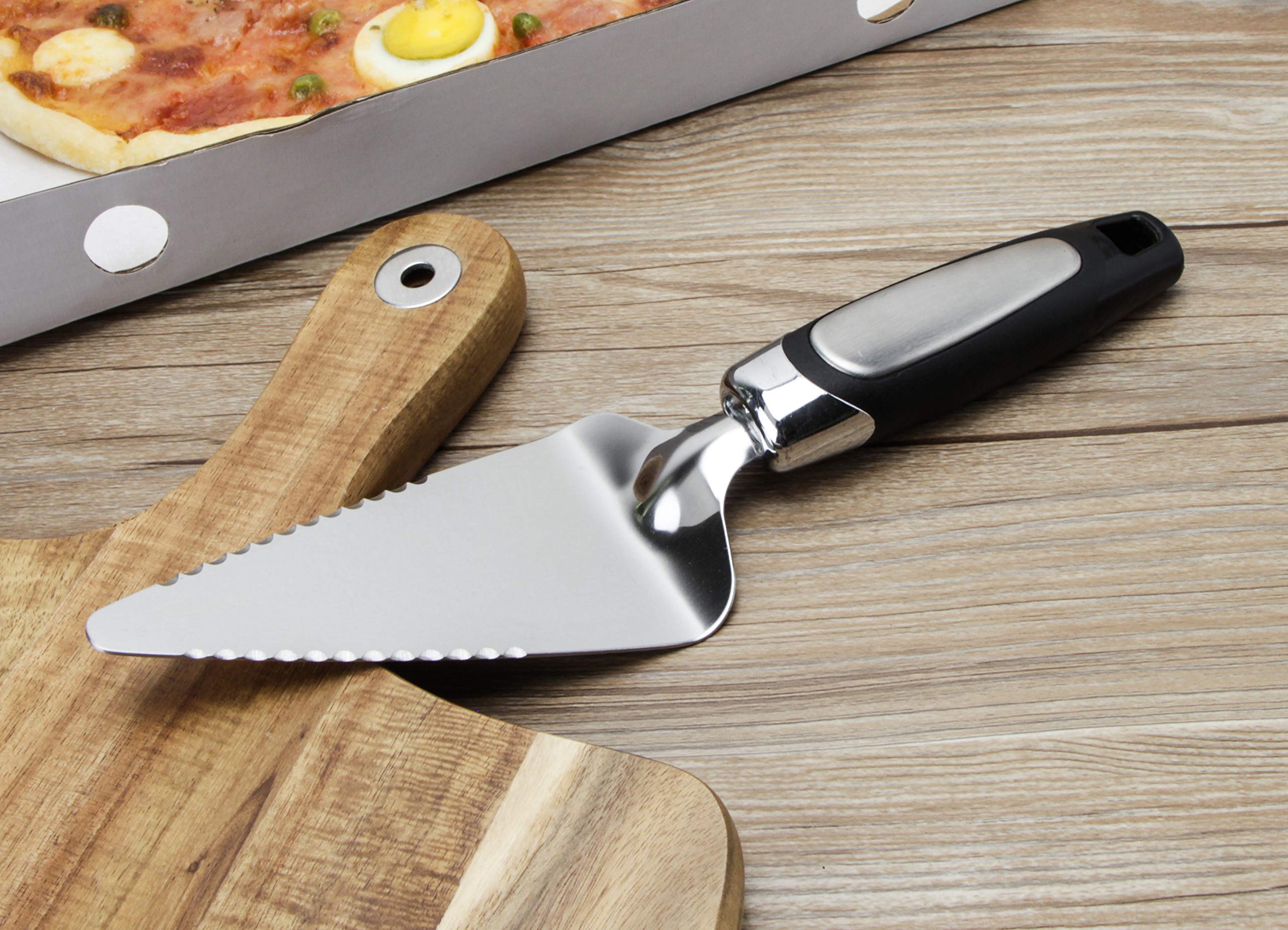 Flatware Pie Server Stainless Steel Cake Pizza Cutter Tart Dessert Slicer Serrated on Both Sides Great for Right or Left Handed Chef Professional Cake Cutter Essential Kitchen Tool