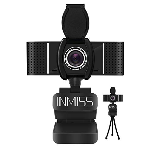 Full HD Webcam 1080P with Microphone Free Tripod Cover Slide - 120° Wide Angle Webcams Streaming USB Web Camera - Pro Computer Camera for Video Calling, Recording, Conferencing, Skype, OBS, PC Laptop
