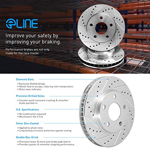 R1 Concepts Front Rear Brakes and Rotors Kit |Front Rear Brake Pads| Brake Rotors and Pads| Ceramic Brake Pads and Rotors |Hardware Kit|fits 2003 Subaru Forester