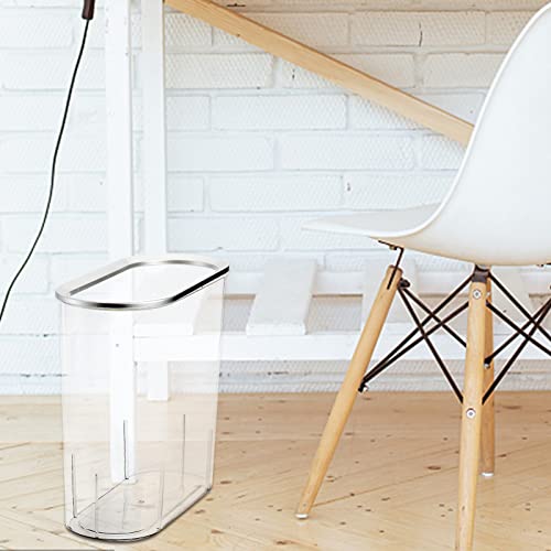 Okllen 2 Pack Plastic Small Trash Can, Clear Rectangle Wastebasket Trash Bin, Garbage Container Slim Trash Can for Bathroom, Kitchen, Dorm, Home, Office, 12.4" L x 5.3" W x 11" H