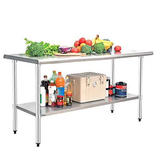 WMAOT Stainless Steel Work Table Commercial Grade NSF Certified Kitchen 24 x 36 Inch Classics Heavy Duty Food Prep for Restaurant, Home, Hotel, Business, Warehouse, Garage