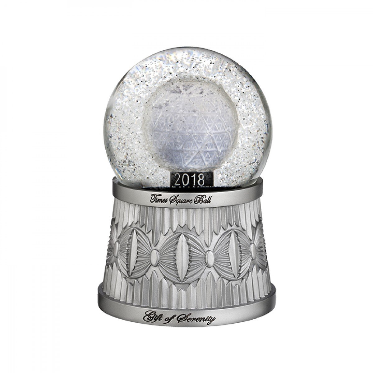Waterford 2018 Times Square Gift of Serenity Glass Christmas Snowglobe New