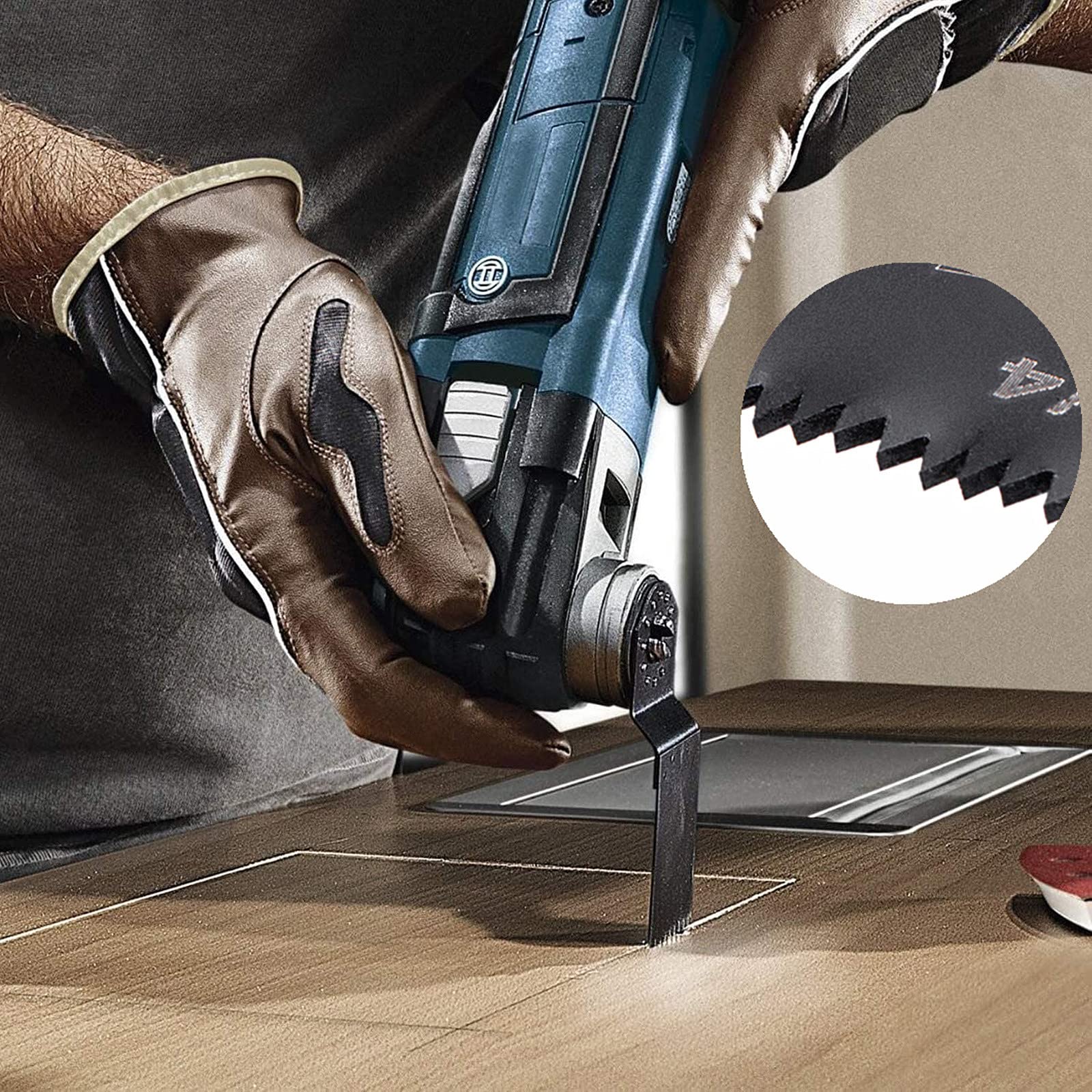 Ettonsun 25Pcs Universal Wood Oscillating Multitool Saw Blades Quick Release Oscillating Tool Blades Fit Fein Multimaster Ryobi Makita Rockwell Porter Cable Black&Decker Bosch Craftsman and More