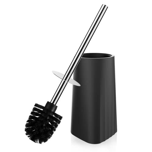 Premium Toilet Brush and Holder,Toilet Bowl Brush with 304 Stainless Steel Long Handle, Hidden Toilet Brush with Durable Scrubbing Bristles for Bathroom Deep Cleaning