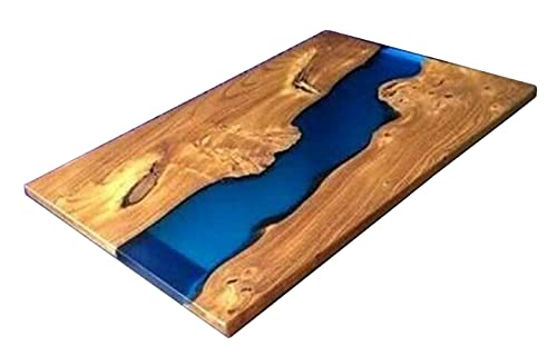Epoxy Table, Live Edge Wooden Table, Epoxy Resin River Table, Natural Wood,Dining Table, Natural Epoxy Table, Resin Table 42" x 24" Inch
