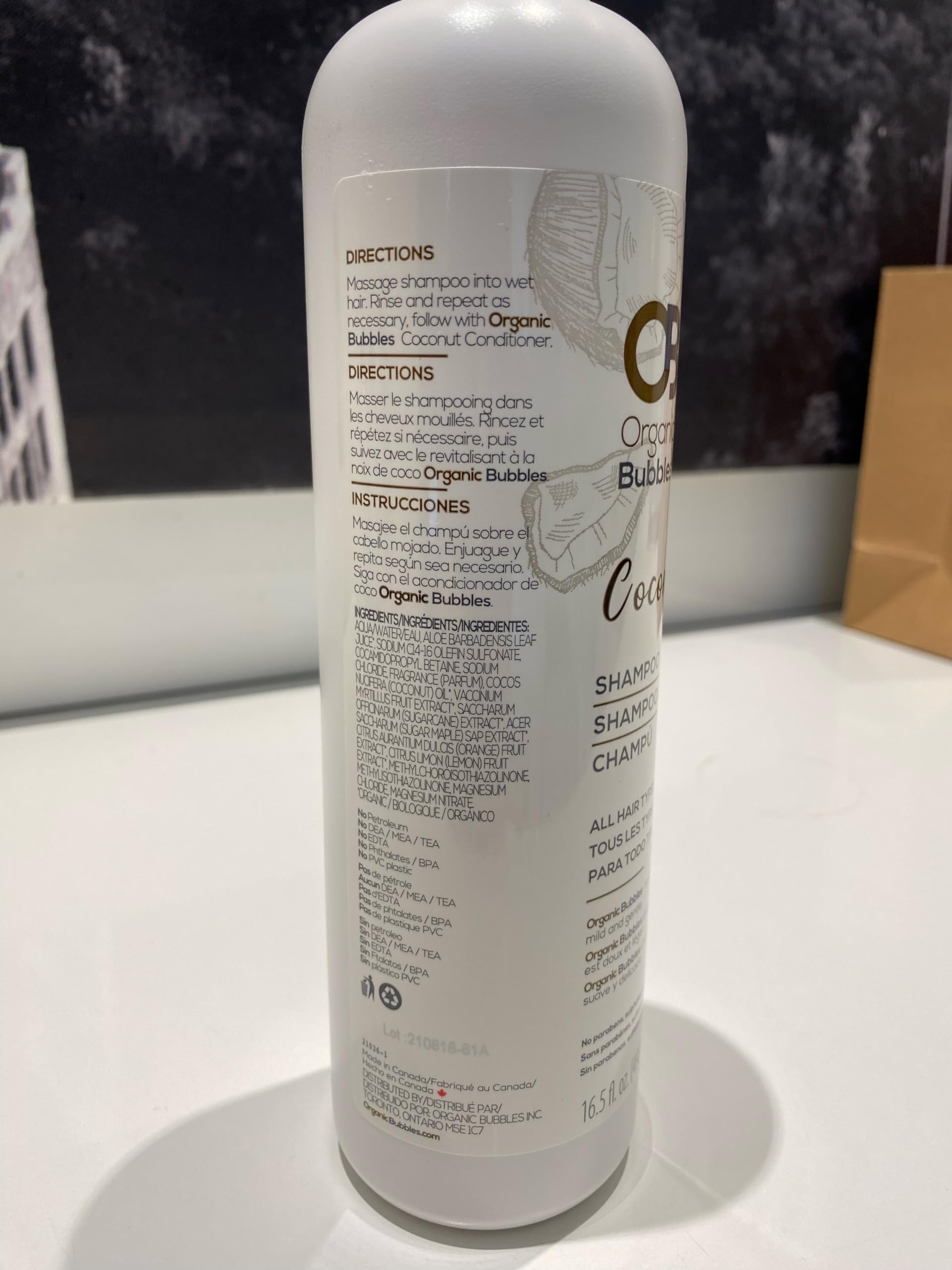 Organic Bubbles Coconut β Vegan and Made in Canada (Shampoo)