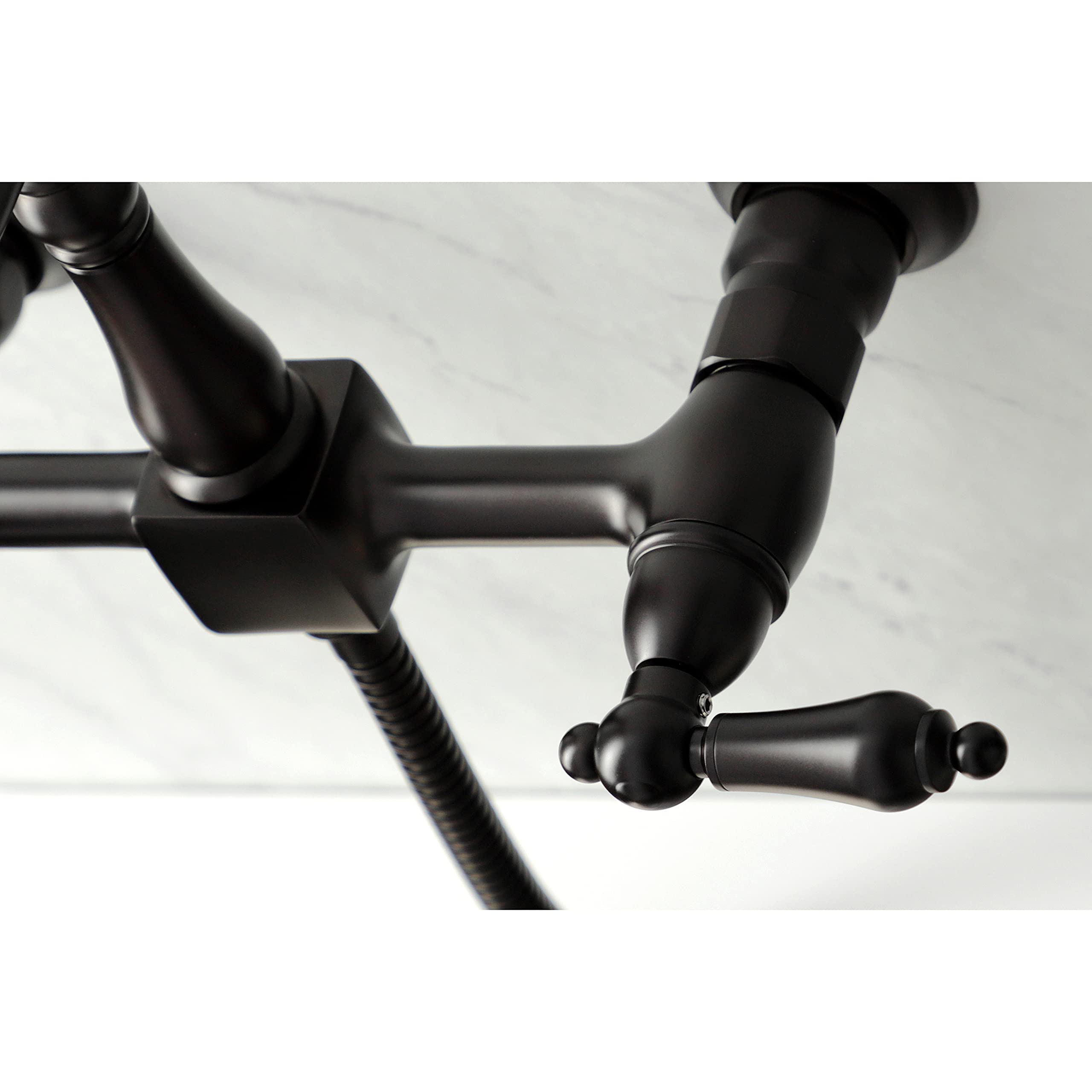 Kingston Brass KS1265ALBS Heritage Bridge Kitchen Faucet, Oil Rubbed Bronze