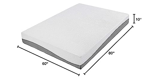 Olee Sleep 10 inch Aquarius Memory Foam Mattress - Queen,Grey