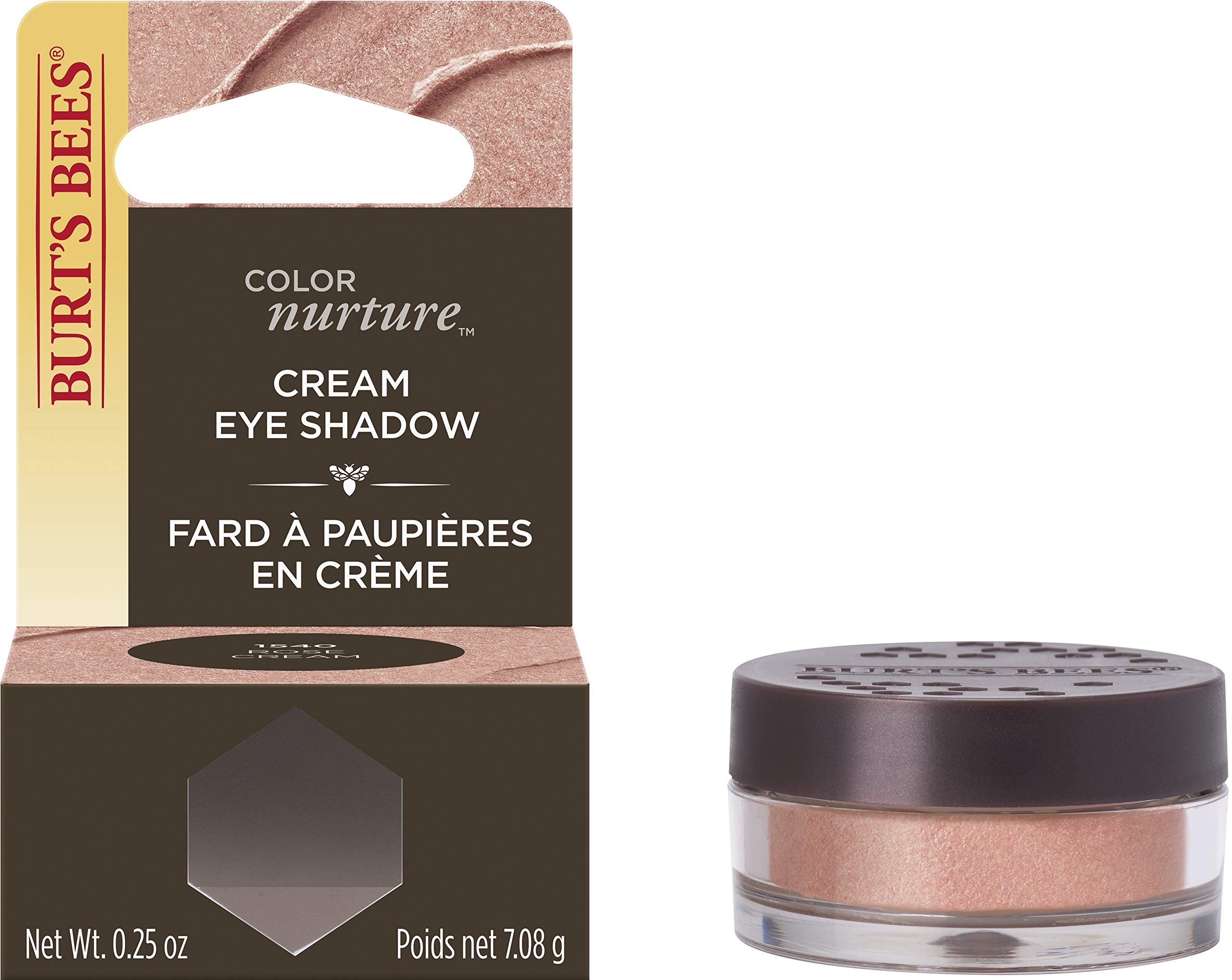 Burt's Bees Color Nurture Cream Eye Shadow With Buildable Color To Achieve Desired Intensity, Rose Cream – 0.25 Ounce